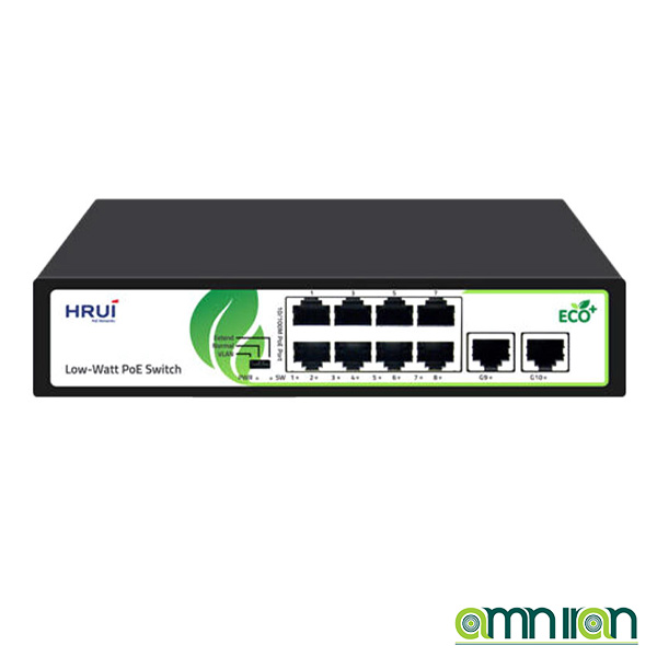 سوئیچ شبکه هشت پورت HRUI مدل HR902-AF-82GN سری Low watt | امن ایران ...